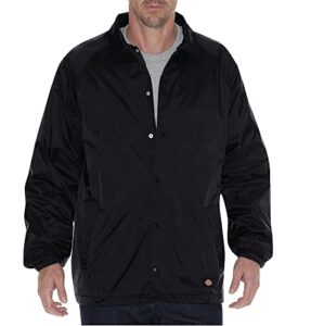 dickies men's snap front nylon jacket, black, large