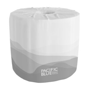 pacific blue basic 1-ply toilet paper by gppro (georgia-pacific), 14580/01, 1,210 sheets per roll, 80 rolls per case