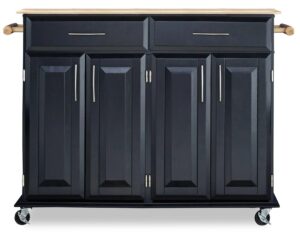 homestyles kitchen cart with storage dolly madison, 48.25 inches wide, black