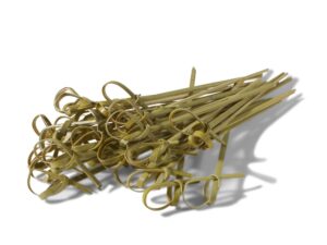 miya bamboo 100-piece cocktail knotted picks for hors d'ouevres, 4-inch