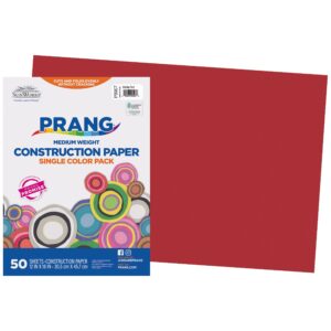 prang (formerly sunworks) construction paper, holiday red, 12" x 18", 50 sheets