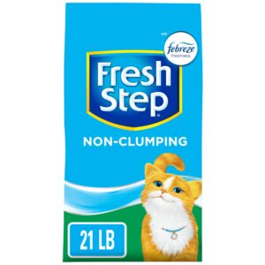 fresh step non-clumping premium cat litter with febreze freshness, scented - 21 pounds (package may vary)