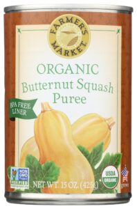 farmer's market foods, organic canned butternut squash puree, 15 oz