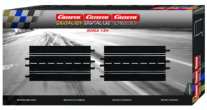 carrera 20601 2-pack of 13.58-in. straights add on expansion accessory pack set compatible with evolution, digital 132, and digital 124 slot car tracks