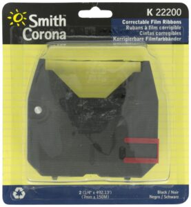 smith corona 22200 ribbon, black, 2/pack