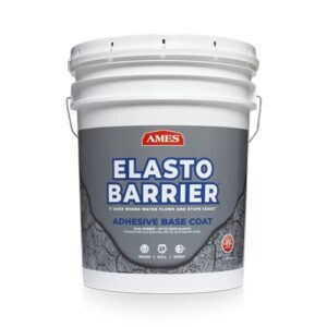 ames research laboratories seb5 ames elasto-barrier adhesive base coat-5 gallon, gray primer perfect for rv, wood, roofs and more-expands and contracts 1200% -made in the usa, grey liquid rubber