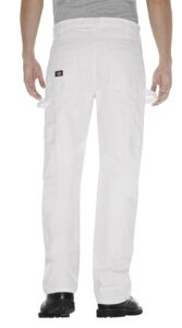 dickies mens 8 3/4 ounce double knee painter's work utility pants, white, 34w x 30l us