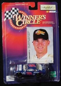 winner's circle dale earnhardt jr. blue #31 sikken's 1/64 scale stock car series diecast and collector's trading card