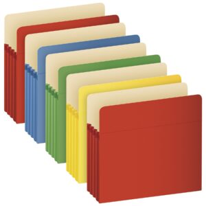 pendaflex globe-weis/pendaflex colored file pockets, letter size, 3.5 inch expansion, assorted colors, 5 pockets per pack (1524e5 asst)