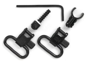 uncle mike's quick detachable .22 tube magazine magnum band sling swivels (blued, 1-inch loop), black