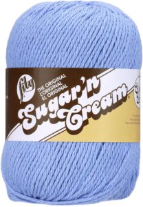 lily 10201818083 sugar 'n cream super size solid yarn, 4oz, gauge 4oz medium, 100% cotton, big ball - cornflower - machine wash & dry