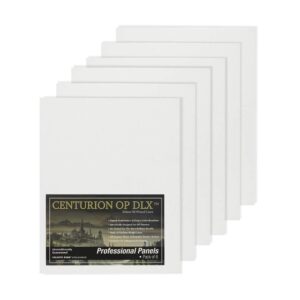 centurion deluxe professional oil primed linen canvas panels - 8x10-6 pack of linen canvases for painting, artwork and more