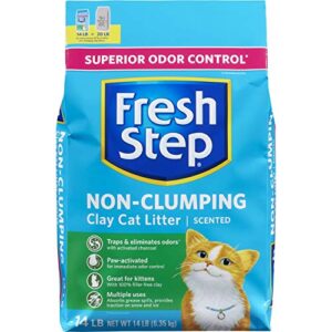 fresh step non clumping cat litter with febreze freshness, with 7-day odor control, 14 lb. bag