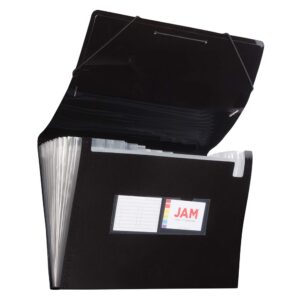 jam paper accordion folders - 13 pocket plastic expanding file - legal size - 10 x 15 - black - sold individually