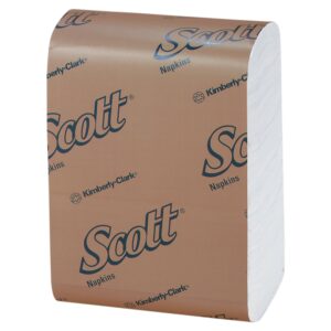 scott low fold paper napkins (98720), disposable, snack-sized, 1-ply, 32 packs of 250 beverage napkins (8,000 / case)