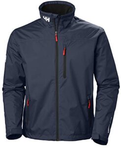 helly hansen men's crew midlayer fleece lined waterproof windproof breathable rain coat jacket, 597 navy, large