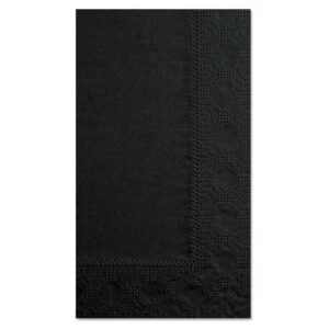 hoffmaster 180513 dinner napkin, regal embossed border, 2 ply, 1/8 fold, 15" x 17" unfolded (4.25" x 7.5" folded), (case of 1,000) , black