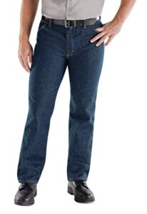 red kap men's classic work jean, prewashed indigo, 48x30