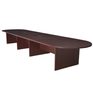 regency with with 2 power data grommets legacy modular racetrack conference table, 192-inch, mahogany