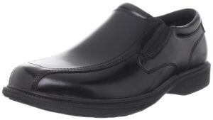 nunn bush mens bleeker street slip on with kore slip resistant comfort technology loafer, black, 10.5 x-wide us