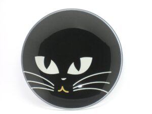 miya plate 4.5" glass cat eyes blac