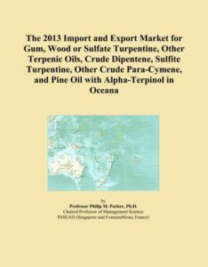 the 2013 import and export market for gum, wood or sulfate turpentine, other terpenic oils, crude dipentene, sulfite turpentine, other crude para-cymene, and pine oil with alpha-terpinol in oceana