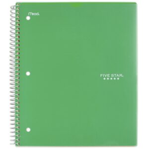 five star spiral notebook, 1 subject, college ruled paper, 100 sheets, 11" x 8-1/2" sheet size, customizable cover, color selected for you, 1 count (08230)