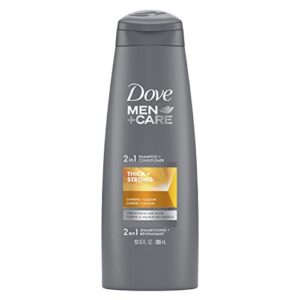 dove men+care 2 in 1 shampoo and conditioner, thick and strong 12 ounce