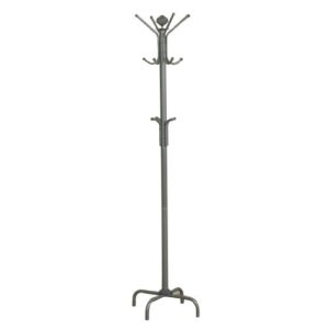 monarch specialties 2007, hall tree, free standing, 12 hooks, entryway, bedroom, metal, grey, contemporary, modern coat rack, 19" l x 19" w x 70" h, silver