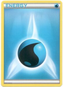 basic water energy pokemon card (black & white series, blue type)