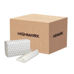 highmark® 100% recycled c-fold paper towels, white, 150 towels per pack, case of 16 packs