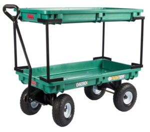 farm tuff plastic double deck wagon, 20-inch by 38-inch, green