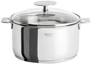 cristel multiply stainless steel 1 quart saucepan with glass lid