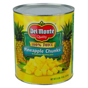 fruit delmonte pineapple chunks packed in juice 6 no.10 can