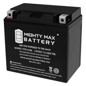 mighty max battery ytx14-bs replacement battery for honda trx350 rancher 350cc 00-'06