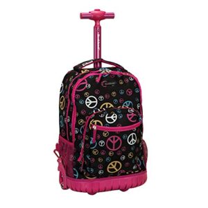 rockland single handle rolling backpack, peace, one size