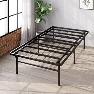 zinus smartbase heavy duty mattress foundation, 14 inch metal platform bed frame, no box spring needed, sturdy steel frame, underbed storage, twin