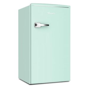 avanti rmrs31x7g-is retro mini fridge for home office or dorm, manual defrost and adjustable temperature, 3.1 cu.ft, green