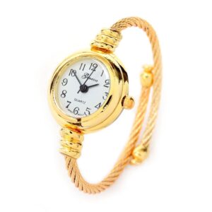 new gold geneva cable band women's small size bangle watch