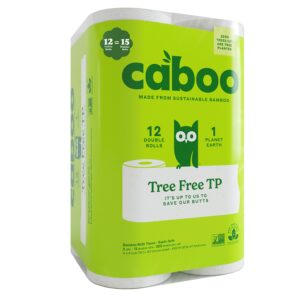 caboo tree free toilet paper, tree free, septic, chemical free bath tissue - 2 ply sheets, 300 sheets per roll, 12 double rolls