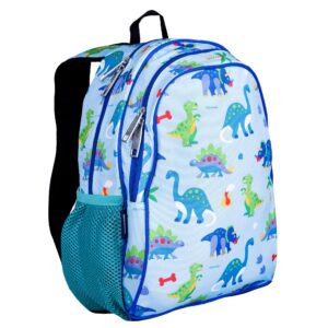 wildkin 15-inch kids backpack – durable, padded, adjustable for school & travel - dinosaur land