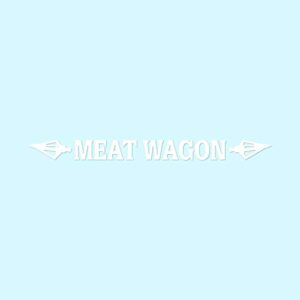 meat wagon - vinyl decal sticker - 12" x 1" - white