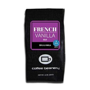 vanilla bean decaf coffee by coffee beanery | 12oz flavored decaf coffee ground medium roast coffee | 100% specialty arabica coffee ground | gourmet coffee | flavored very fine ground coffee medium roast