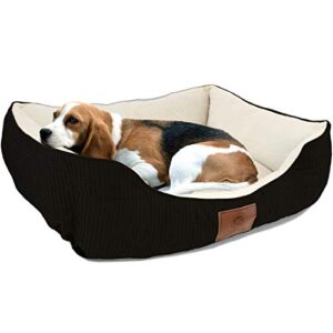 american kennel club small black dog bed, solid weave cuddler, akc pet cuddler, 26"