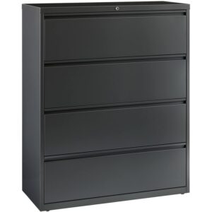 lorell 60437 lateral file, 4-drawer, 42-inch x18-5/8-inch x52-1/2-inch , charcoal