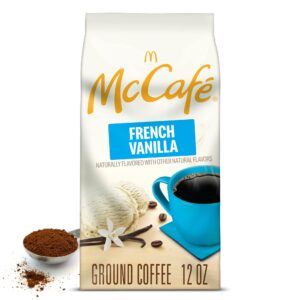 mccafe french vanilla, flavored light roast ground coffee, 12 oz bag