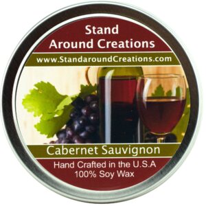 stand around creations soy aromatherapy candle - scent: cabernet sauvignon wine 8 oz white