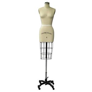 adult female size 4 half body professional dress form pinnable mannequin for sewing with right arm #size4