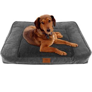 american kennel club akc memory foam sofa pet bed, gray popcorn fur,x-large (akc-1882 gray)