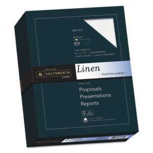 southworth 25% cotton linen business paper, 24lb, 91 bright, 8 1/2 x 11, 500 sheets